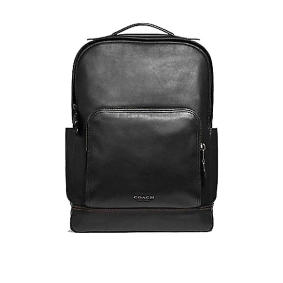 Coach | Bags | Coach Large Graham Leather Black Mens Backpack | Poshmark